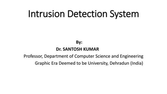 Intrusion detection | PPTX
