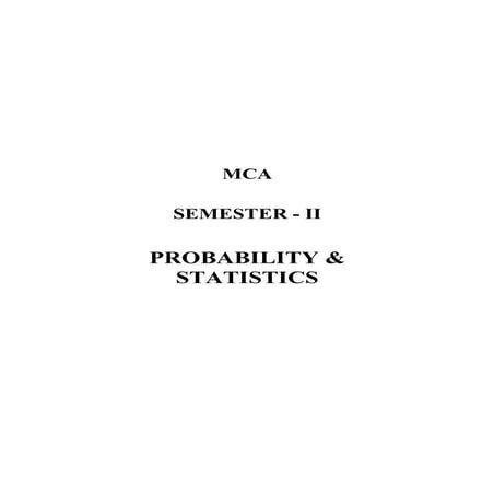M.C.A. (Sem - II) Probability and Statistics.pdf | Roleplaying Games ...