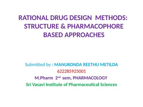 Pharmacophore mapping and virtual screening | PPTX