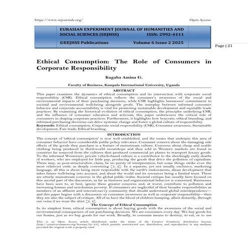 Ethical Consumption: The Role of Consumers in Corporate Responsibility ...