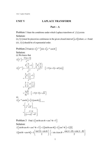 Laplace table | PDF | Physics | Science