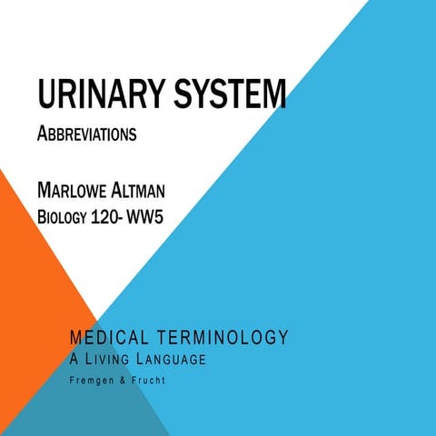 Urinary system abbreviations | PPTX