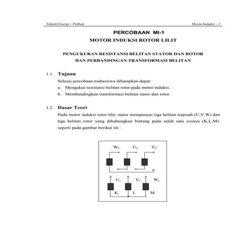 Modul Praktikum Motor Induksi | PDF