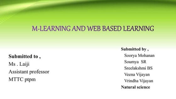 Web Based Learning in ICT based Education | PPTX