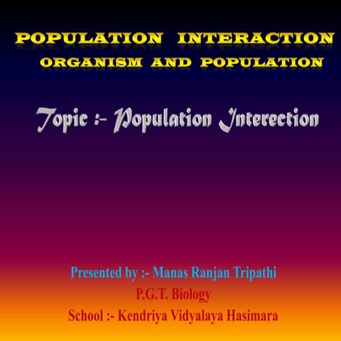 CBSE Biology investigatory project class 12 on population interaction | PDF