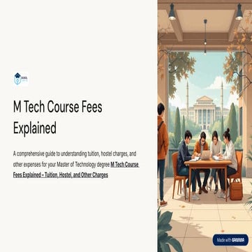 M Tech Course Fees Explained – Tuition, Hostel, and Other Charges | PDF