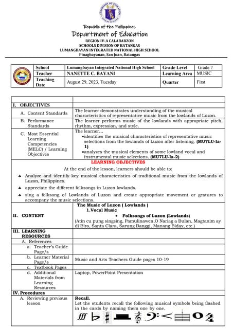 Music 7 Module (1 st quarter) | DOCX | World/International Music | Music