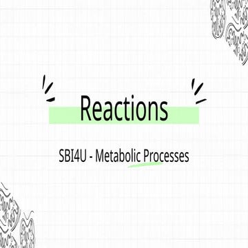 Metabolic Processes - Types of Reactions Slideshow | PPTX