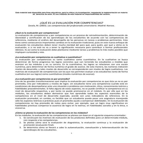¿Qué es la evaluación por competencias? | PDF