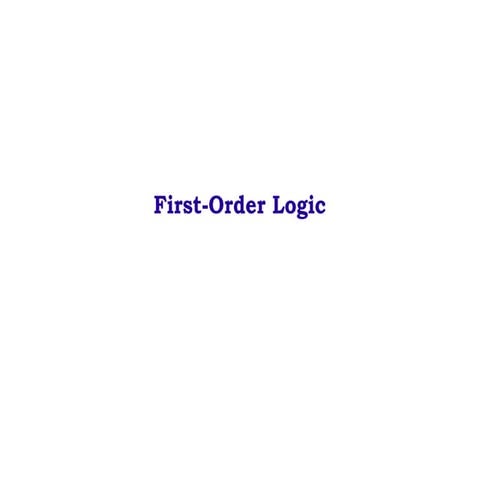 Artificial Intelligence (AI) | Prepositional logic (PL)and first order ...