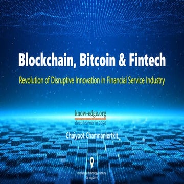 Lecture on Blockchain, Bitcoin, and FinTech | PPT