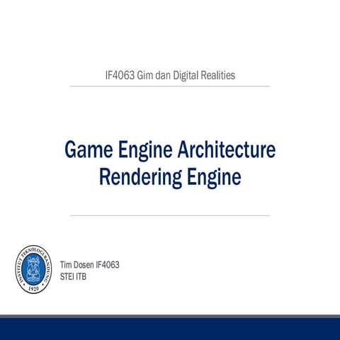 Comprehensive Overview of Game Engine Rendering Architecture and ...