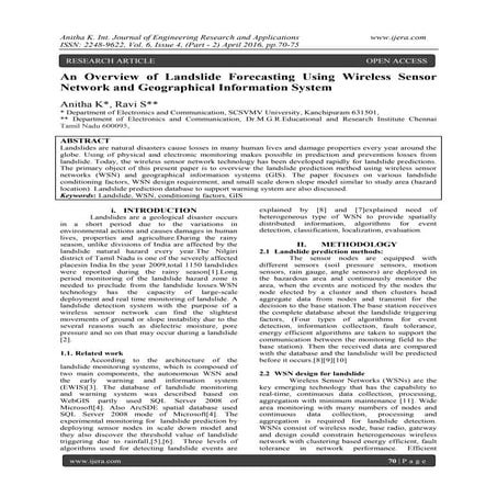 An Overview Of Landslide Forecasting Using Wireless Sensor Network And Geographical Information