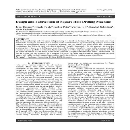 Design and Fabrication of Square Hole Drilling Machine | PDF