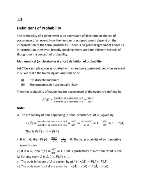 Probability And Its Axioms | PPTX