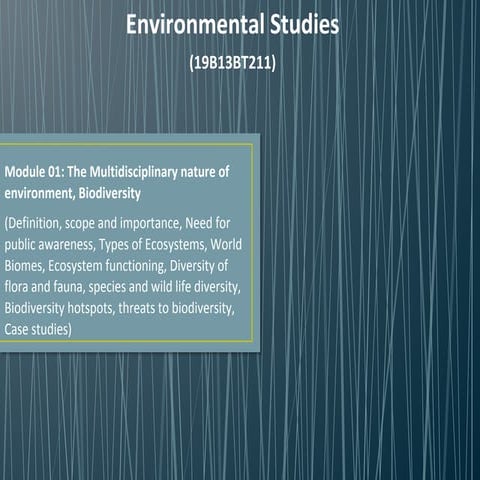Enviromental Science, College Level, Topic-2 | PPT