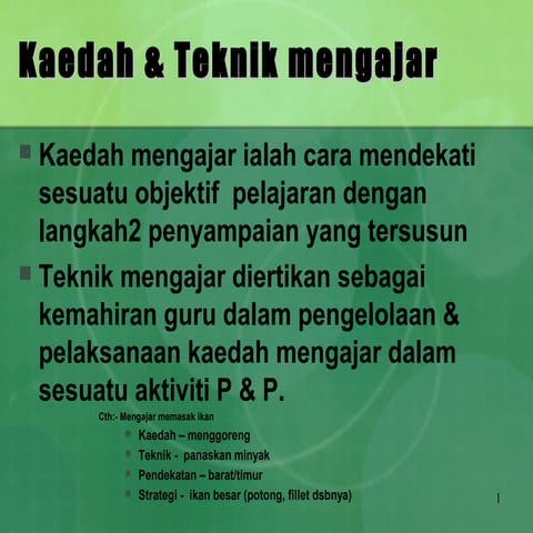 Kaedah & Teknik Mengajar | PPT