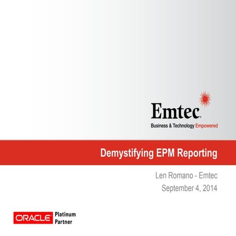 Demystifying EPM Reporting | PDF | Computer Software and Applications | Computing