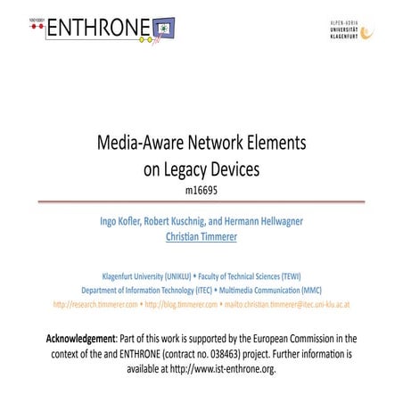 Scalable Video Coding in Content-Aware Networks | PPTX