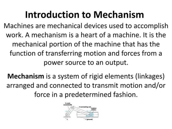 Introduction of machines and mechanism | PPT