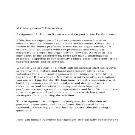 Assignment 2 Human Resource and Organization PerformanceEffec.docx