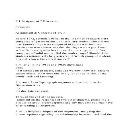 M1 Assignment 2 DiscussionSubscribeAssignment 2 Concept.docx