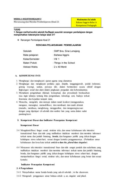 Contoh RPH BM Tahun 4 (PdPr) | PDF