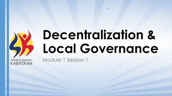 SHS Powerpoint: Decentralization and local governance (politics) | PPTX