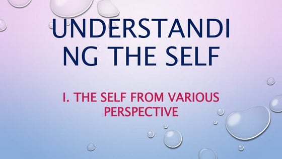 Understanding the self lecture 1 - PHILOSOPHICAL PERSPECTIVES | PPTX