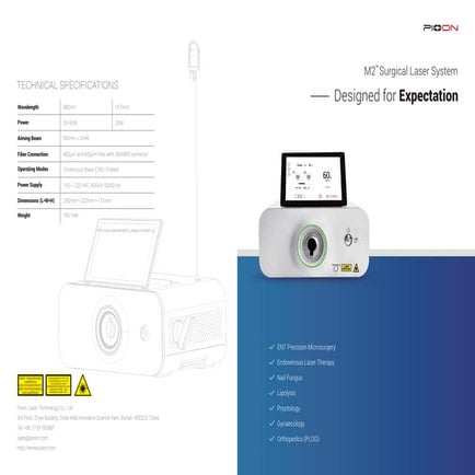 M2 surgical laser 1470nm & 980nm for EVLT/PLDD/Proctology/Lipolysis | PDF