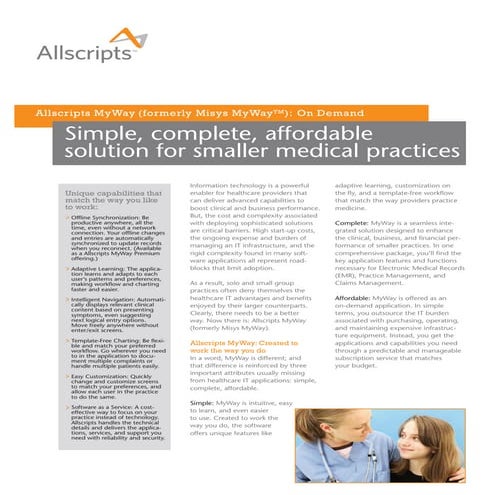 Allscripts My Way Brief | PDF