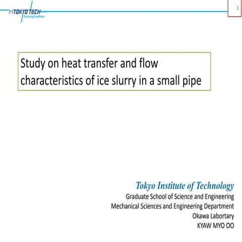 ice slurry flow in a pipe | PPT