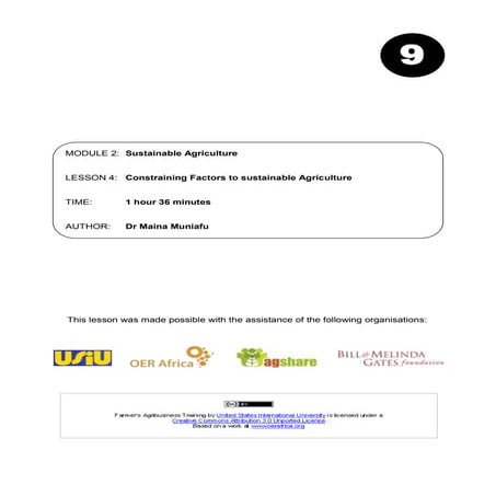 Farmer's Agribusiness Training Course: Module 2 - Sustainable ...