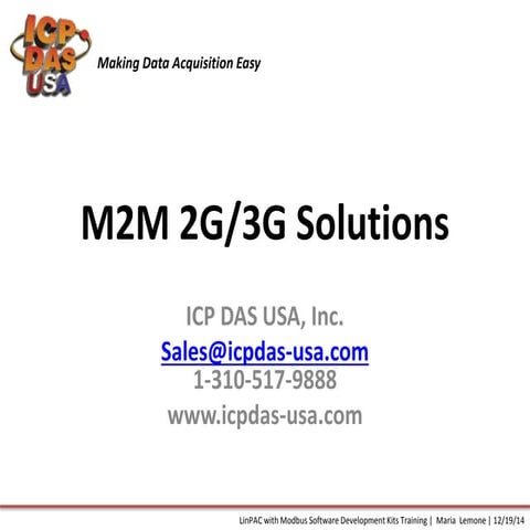 M2M (Machine to Machine) Solutions - 2G / 3G | PPTX