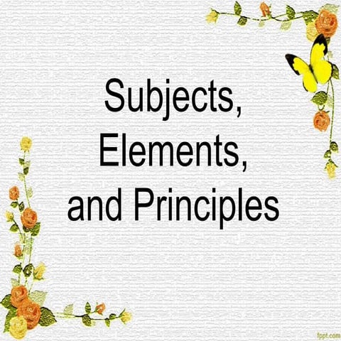 STUDIO ART: Subject matter, style & aesthetic qualities | PPTX