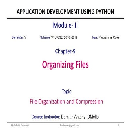 Python Programming Adp Vtu Cse 18cs55 Module 3 Chapter 9 Ppt