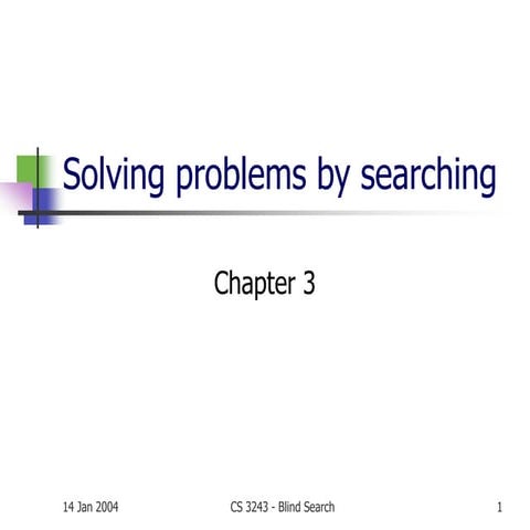 Solving problems by searching CS 3243 - Blind Search | PPT
