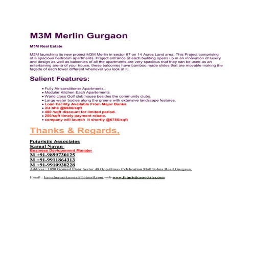M3M merlin in gurgaon | PPTX