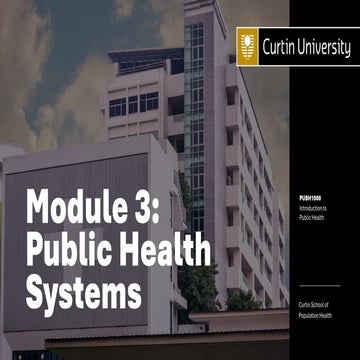 Module 3: Health Systems Tutorial Slides S2 2025 | PDF