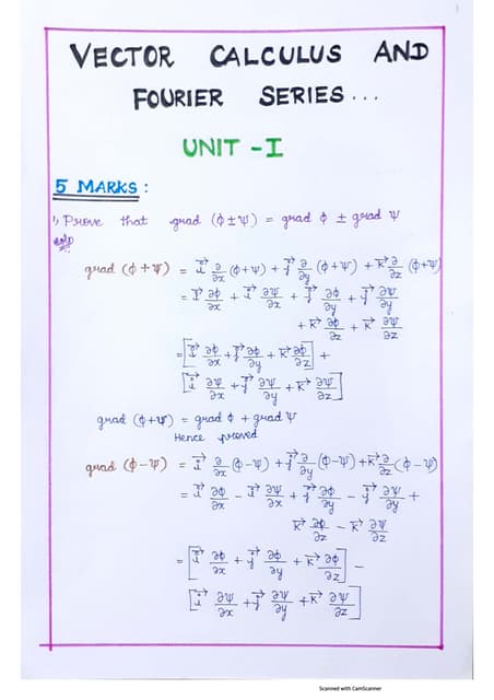 VECTOR CALCULUS | PPT