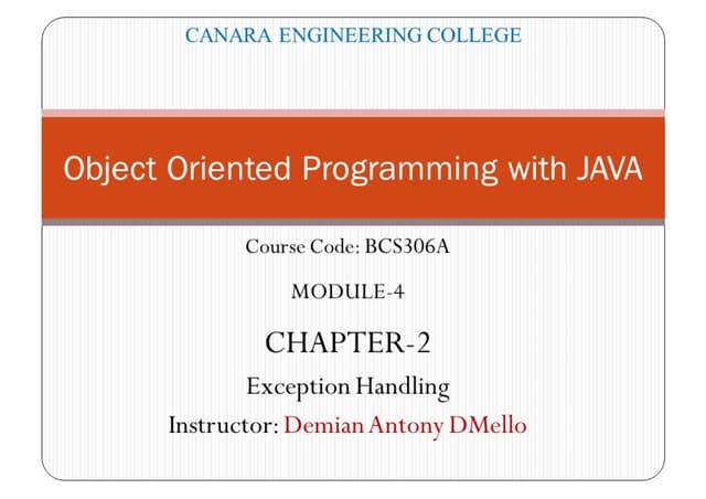 Exception Handling In Java Pdf Programming Languages Computing 6020