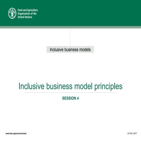 Inclusive business model principles - Session 4 | PPTX