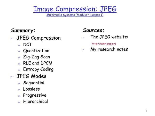 JPEG Image Compression | PPTX