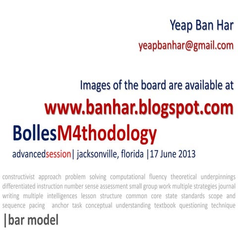 M4thodology Institute Advanced Bar Model for K-2 Teachers | PDF ...