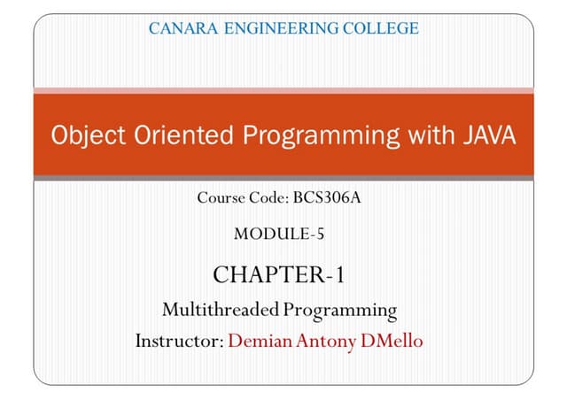 Multithreaded Programming In Java Pdf Programming Languages Computing