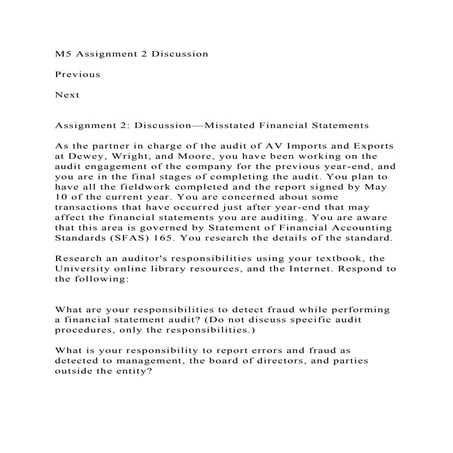 M5 Assignment 2 DiscussionPreviousNextAssignment 2 Di.docx