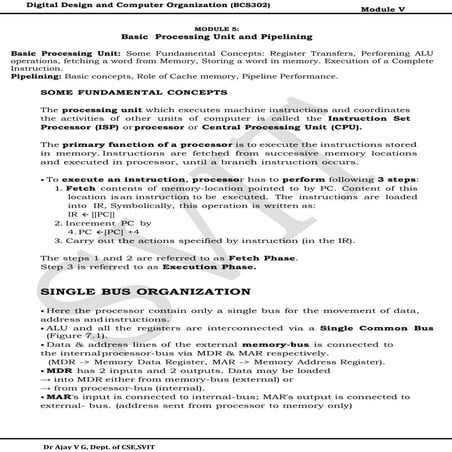 BCS302-DDCO-basic processing unit-Module 5- VTU 2022 scheme-DDCO-pdf | PDF