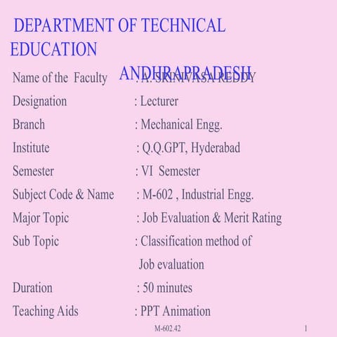Classification/Grading method of job evaluation - compensation ...