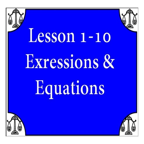 M8 acc lesson 1 10 expression & equations ss | PPT