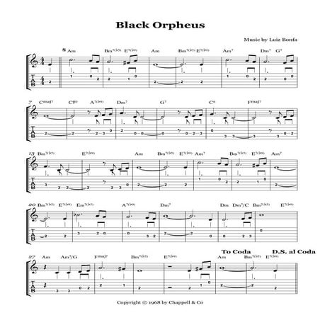 Sheet - Tab Black orpheus | PDF